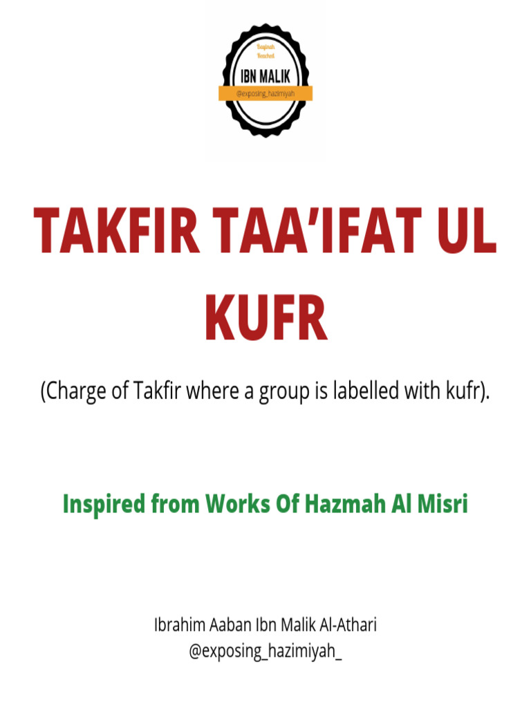 Takfir Taifat Ul-Kufr | Download Free PDF | Kafir | God In Islam