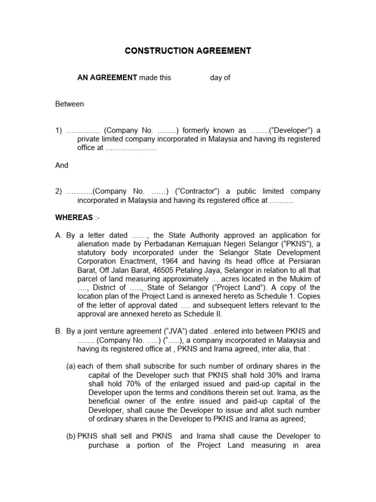 Construct Agmt-3 | PDF | Indemnity | Breach Of Contract