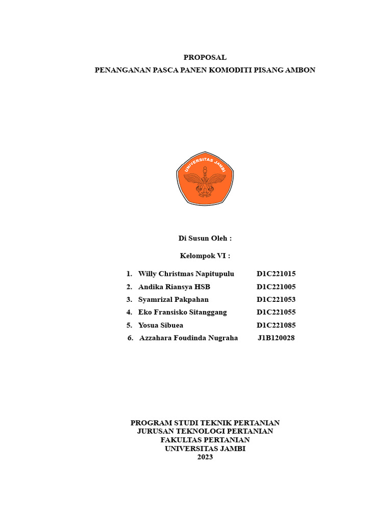 Proposal Pasca Panen PISANG Revisi | PDF | Kesehatan Holistik | Sains & Matematika