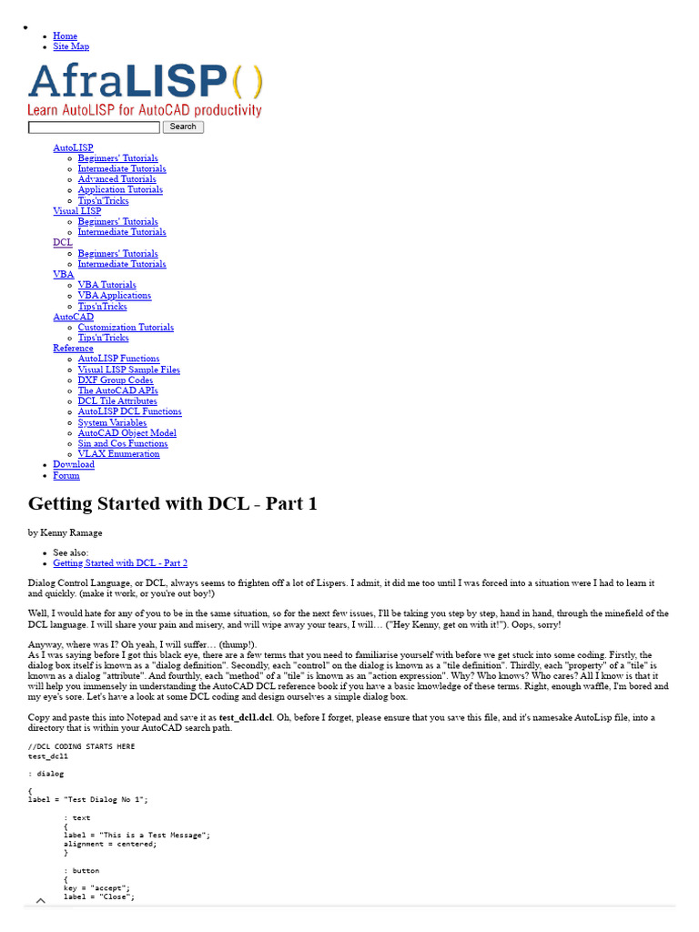 Intro to AutoCAD DCL Coding | PDF | Computer Programming | Computing