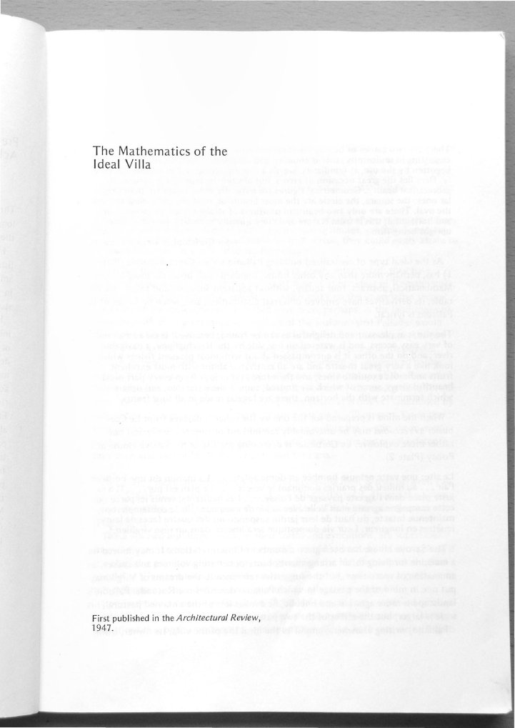 The Mathematics of The Ideal Villa | PDF
