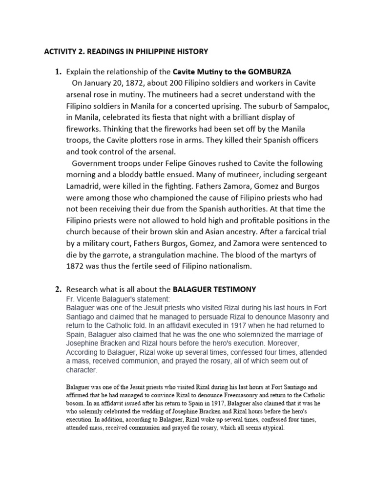 Activity 2 (History) | PDF | Philippines