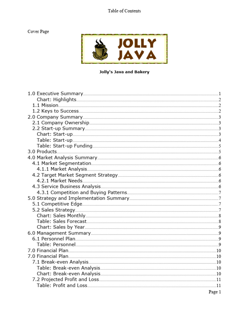 Bakery Business Plan | Download Free PDF | Coffee | Balance Sheet