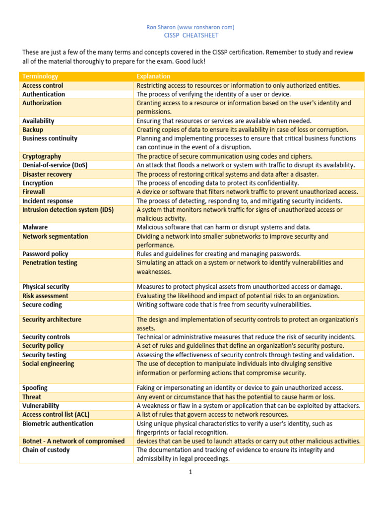 CISSP Vocabulary | PDF | Information Security | Security