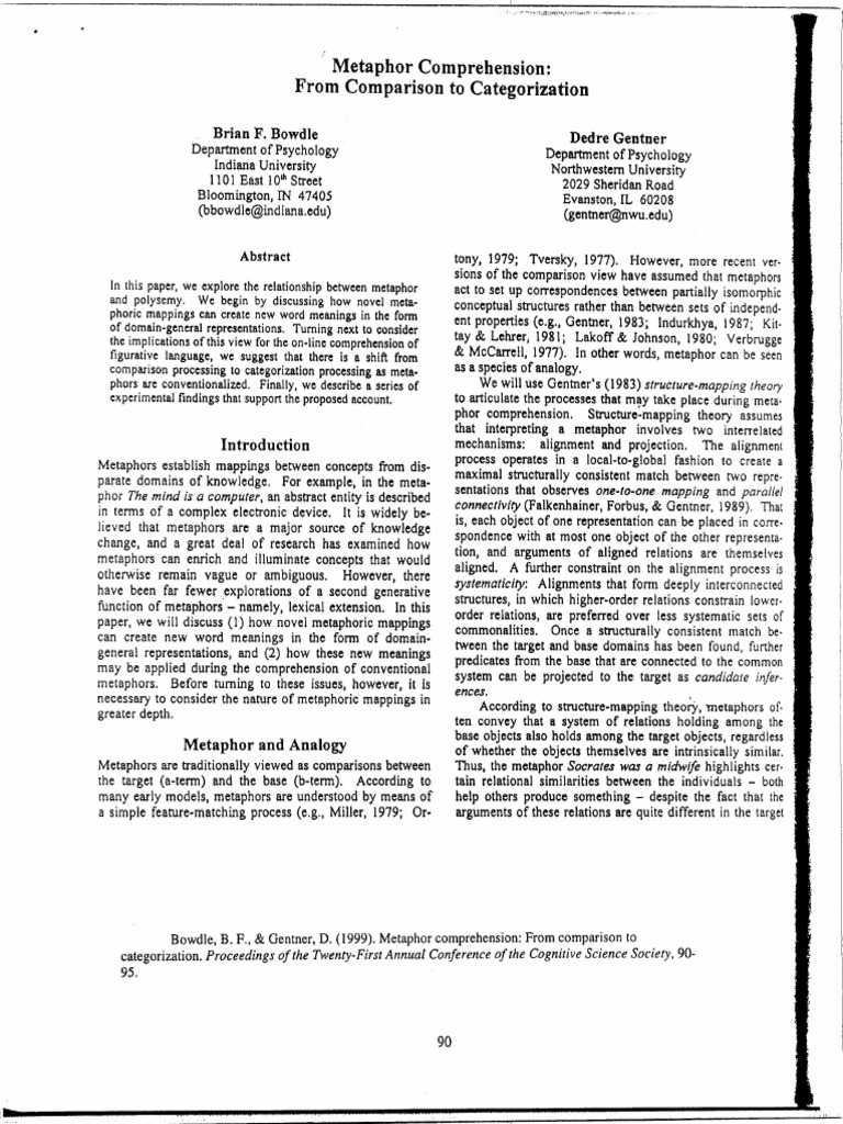 Methafor Comprehension | PDF | Metaphor | Analogy
