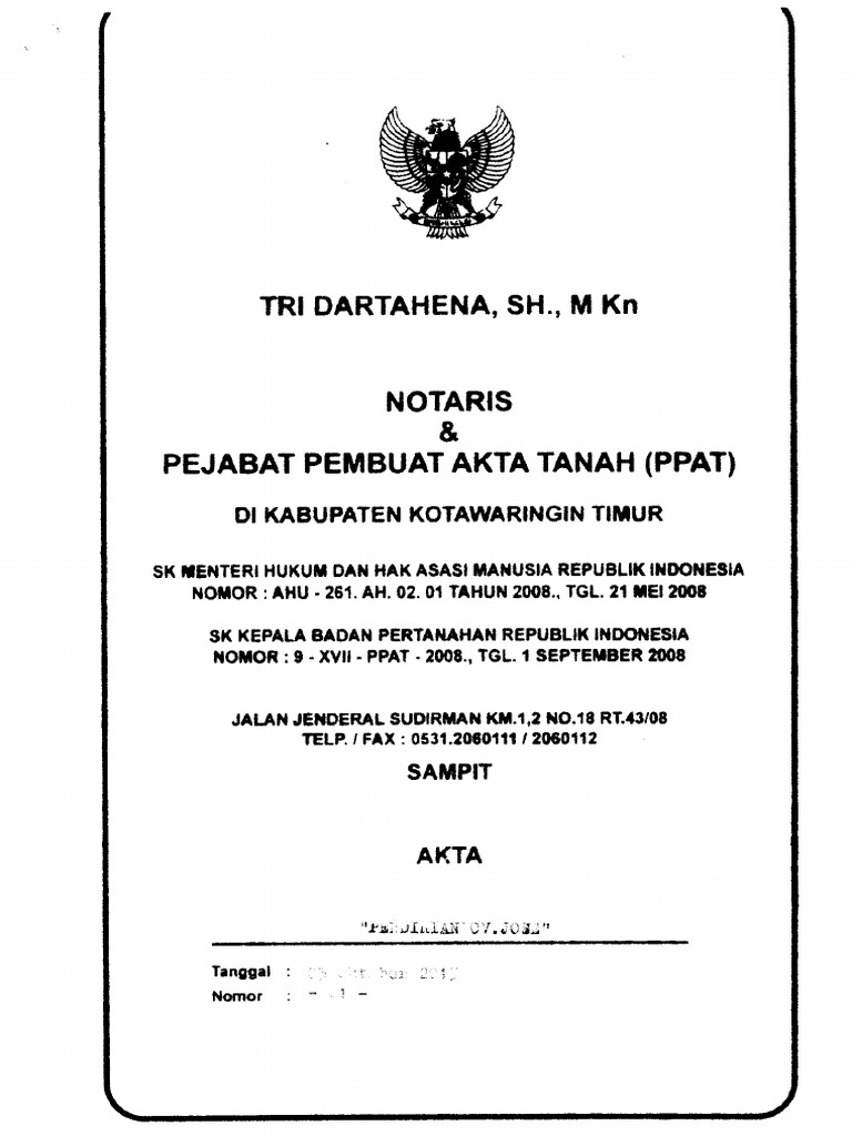 Contoh Akta Pendirian CV. Jose | PDF