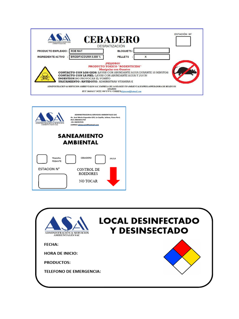 Stikers Desratizacion y Fumigacion | PDF