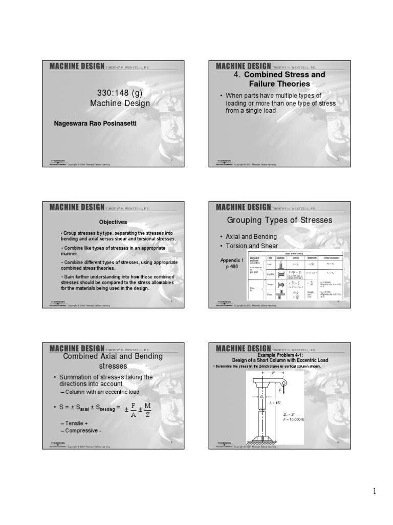 Md-04 Combined Stresses | PDF | Stress (Mechanics) | Bending