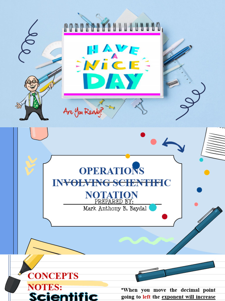 Scientific Notation Operations Guide | PDF | Multiplication | Numbers