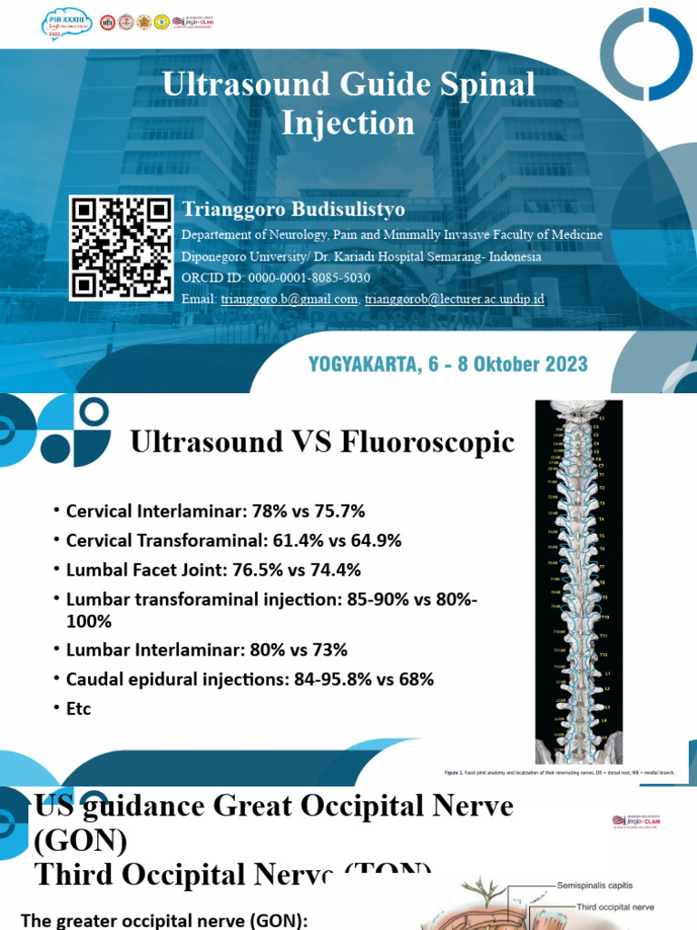 USG Spinal Injection | PDF | Vertebral Column | Vertebra