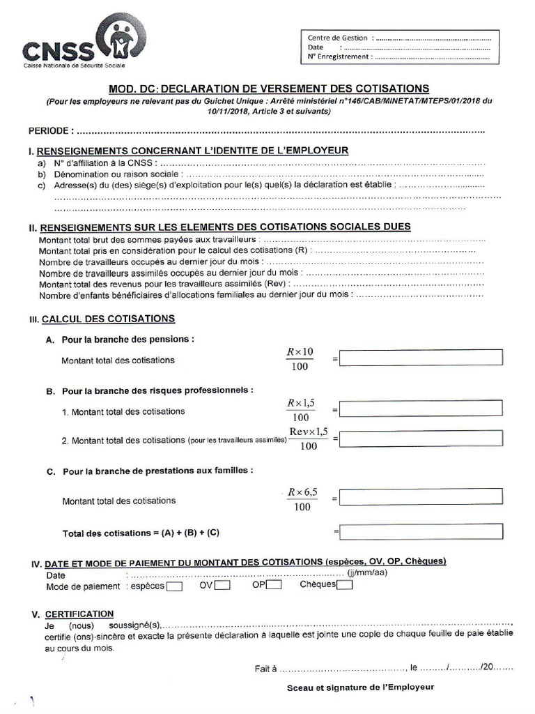 Declaration Cnss | PDF