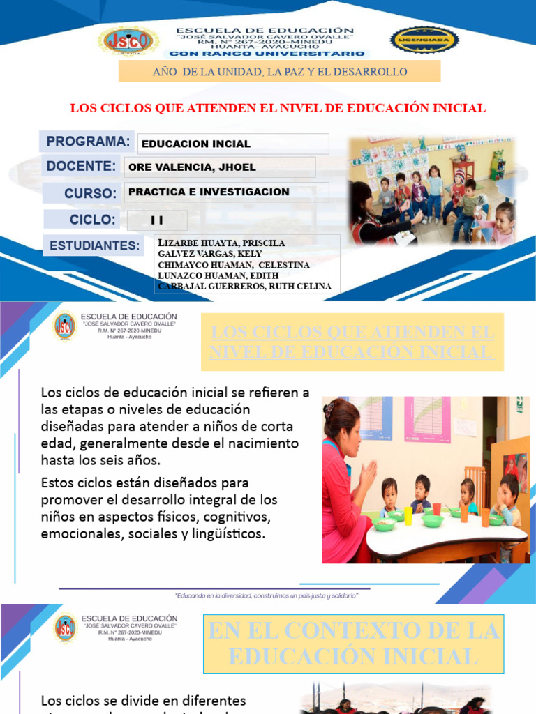 Los Ciclos de La Educacion Incial-1 | PDF | Educación de la primera ...