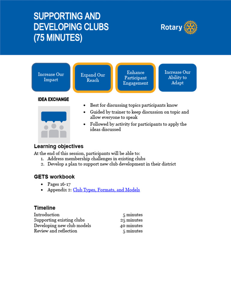 Developing and Supporting Clubs | PDF | Experience | Learning