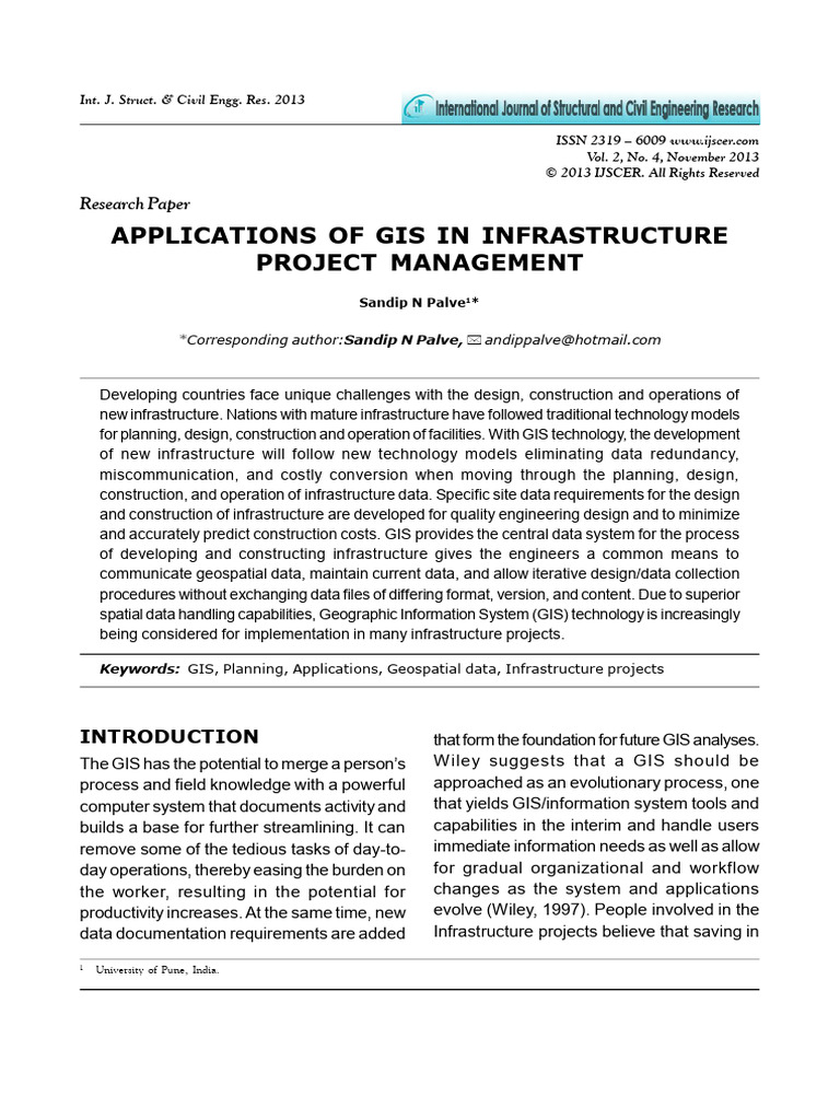 Applications of Gis in Infrastructure Project Management | PDF | Geographic Information System ...
