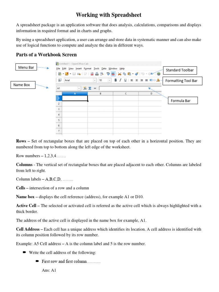 IT Notes - Spreadsheets | PDF | Spreadsheet | Formula