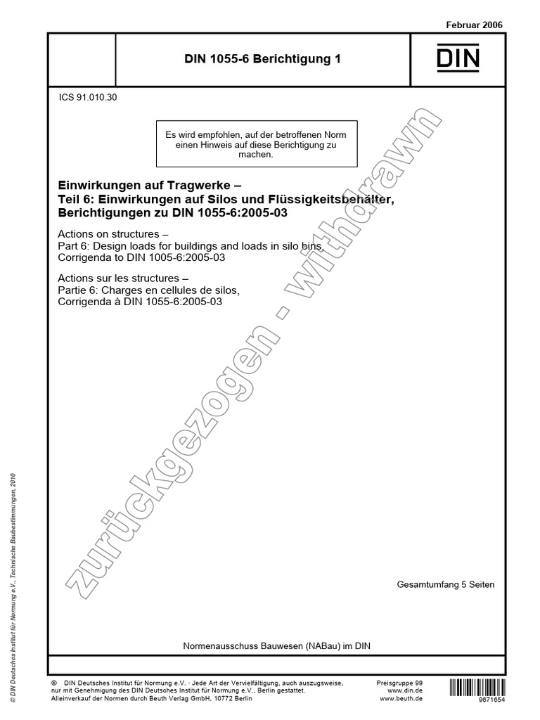 DIN 1055-6 Berichtigung | PDF