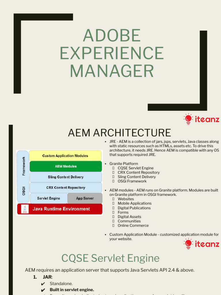 Iteanz Aem Course Path Pdf Networking Internet Web