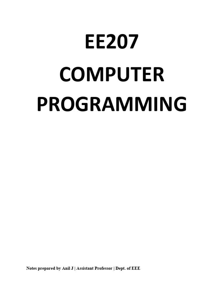 Computer Programming Notes | PDF | Integer (Computer Science) | Programming Computer Programming Notes | PDF | Integer (Computer Science) | Programming