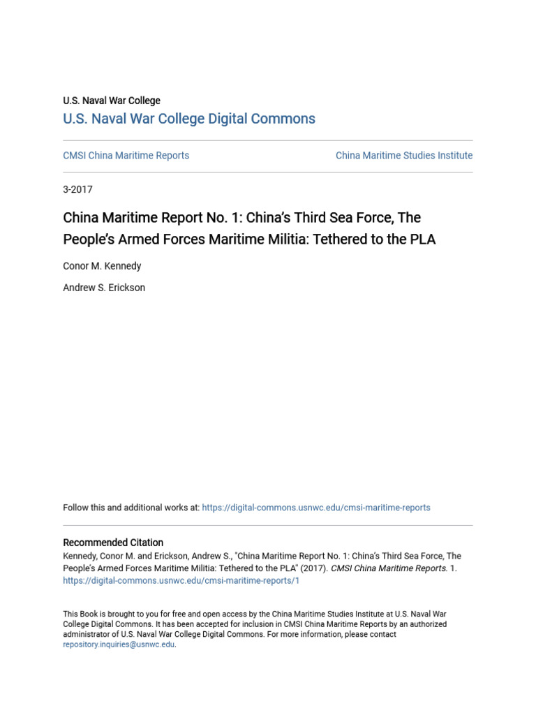 China Maritime Report No. 1 - China - S Third Sea Force The People | PDF | People's Liberation ...