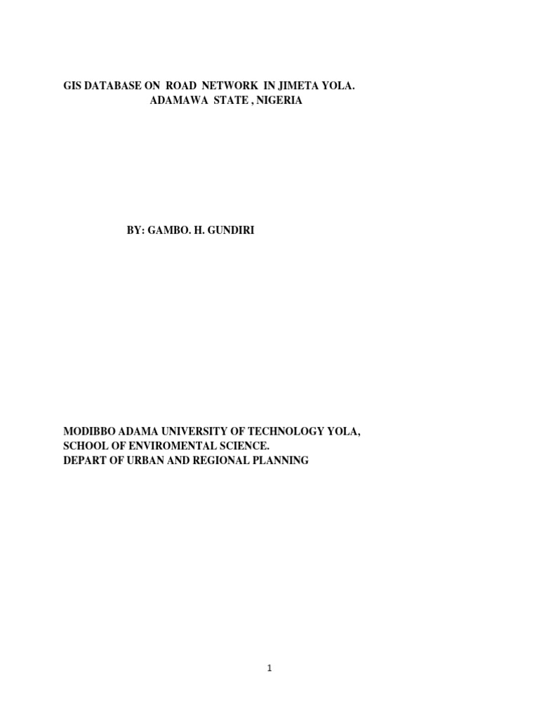 GIS Road Network Analysis in Jimeta Yola | PDF | Geographic Information ...