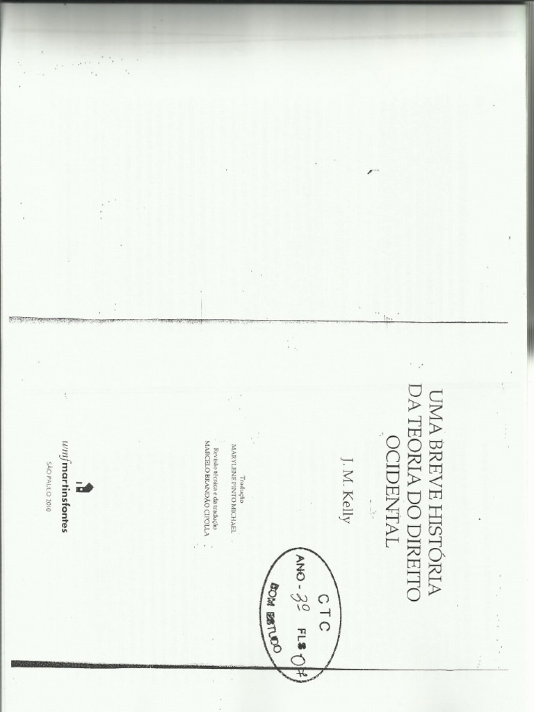 KELLY, John M. Uma Breve História Da Teoria Do Direito Ocidenta | PDF