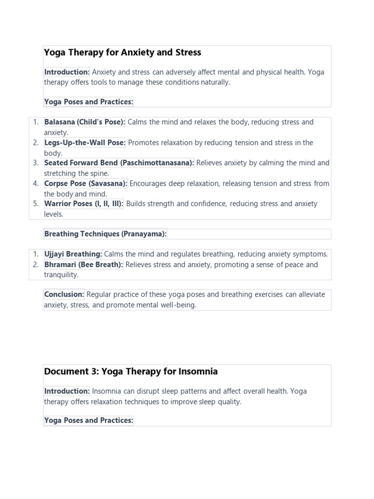 Yoga for Anxiety and Stress Relief | PDF