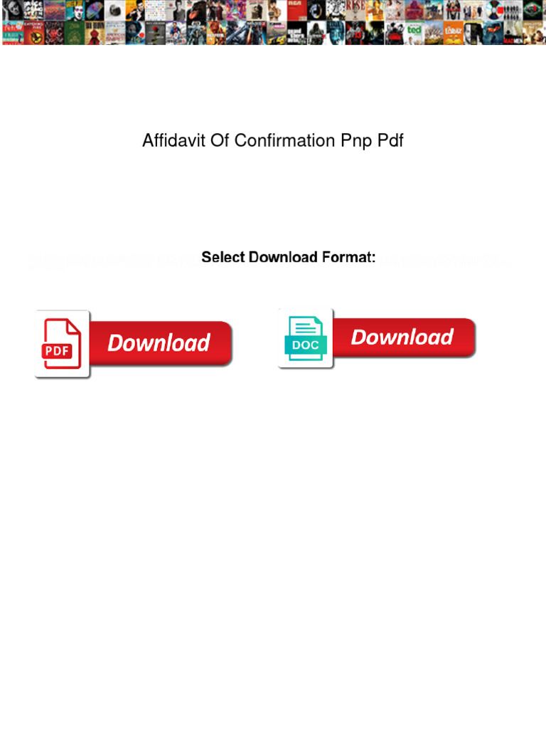 Affidavit of Confirmation PNP PDF | PDF