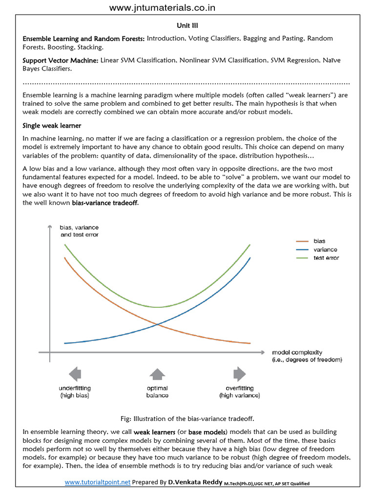 JNTUK R20 ML UNIT-III | PDF | Support Vector Machine | Statistical Classification