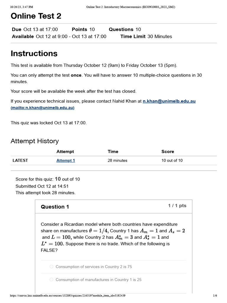 Intro Macroeconomics Online Quiz | PDF | Economic Growth | Supply ...