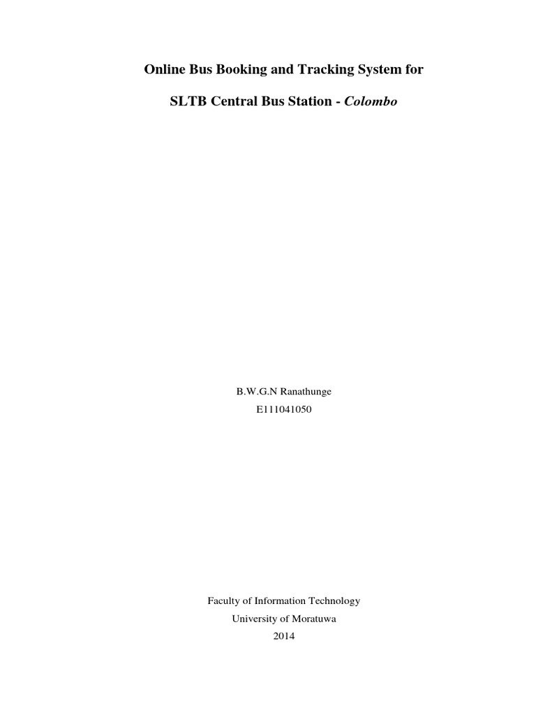 Online Bus Booking System SLTB | PDF | World Wide Web | Internet & Web
