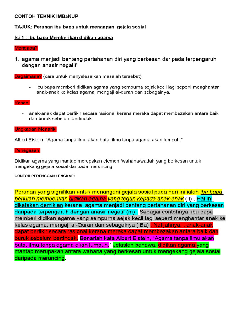 CONTOH TEKNIK IMBaKUP | PDF