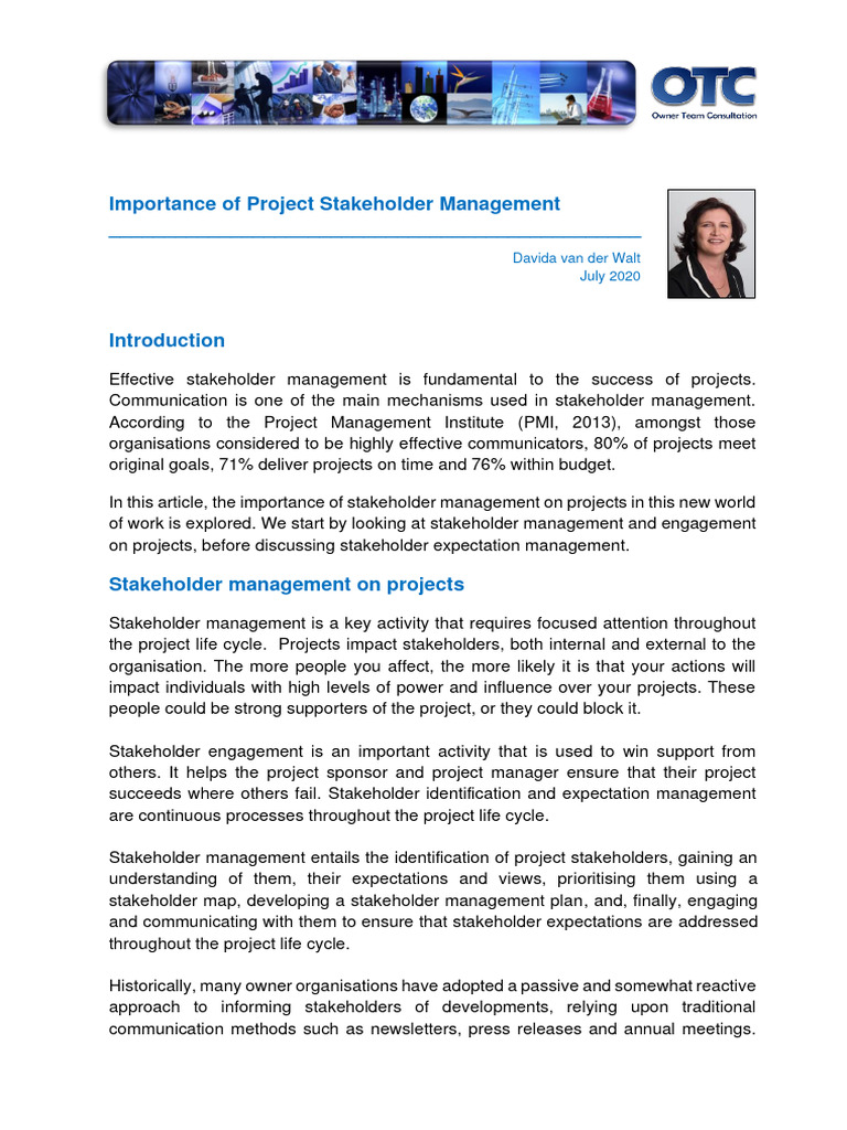 Effective Project Stakeholder Management | PDF | Project Management ...