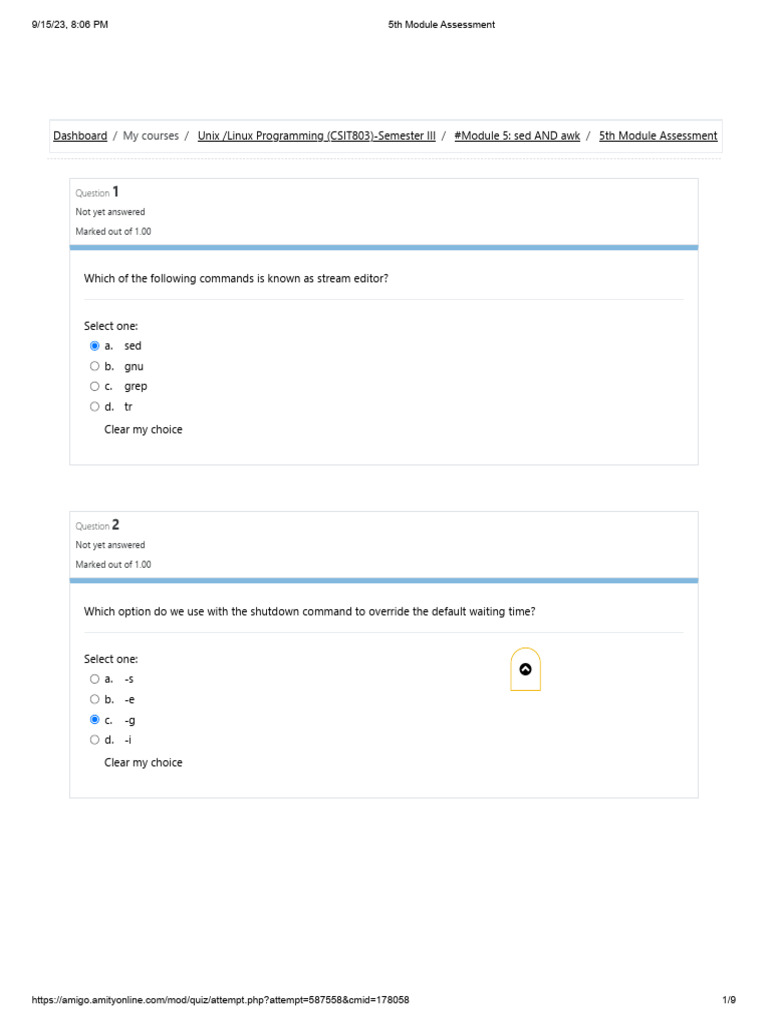 5th Module Assessment (26 Marks) Unix Linux Programming (CSIT803) - Semester III | PDF ...