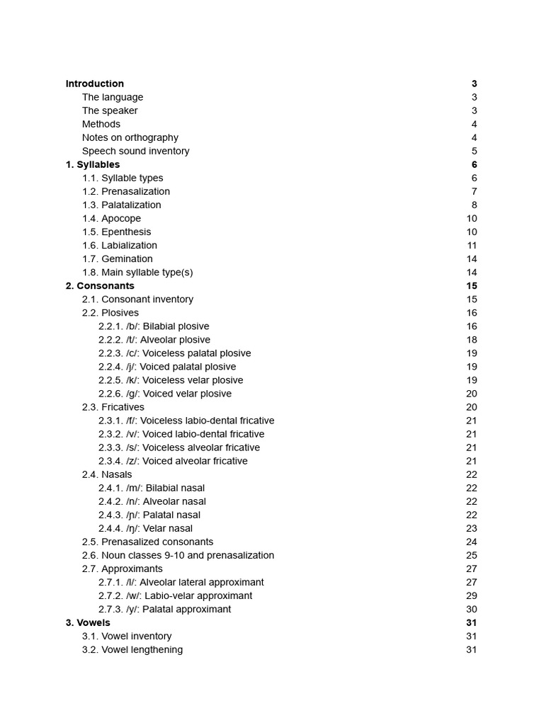 Phonology Sketch of Luganda Language | PDF | Syllable | Consonant