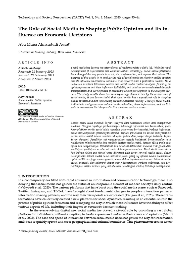 The Role of Social Media in Shaping Public Opinion | PDF