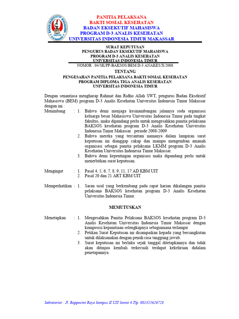 SURAT KEPUTUSAN | PDF