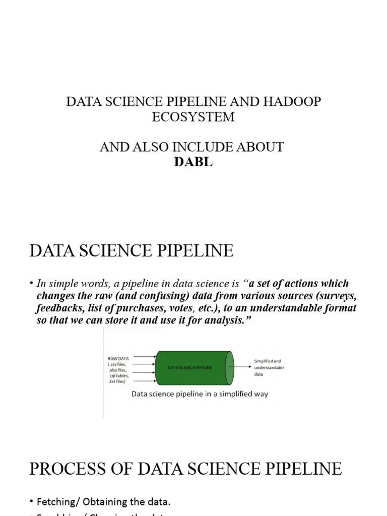 Data Science Pipeline and Hadoop Ecosystem | PDF | Apache Hadoop | Map Reduce