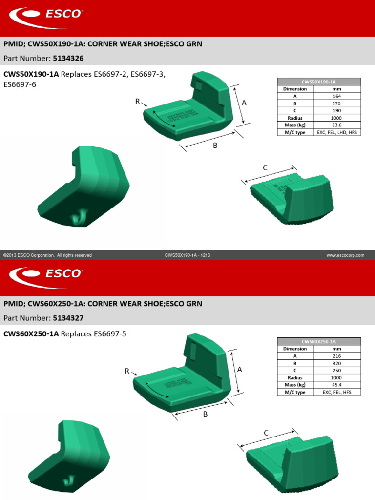 03 - (CWS) Corner Wear Shrouds Data Sheet. | PDF