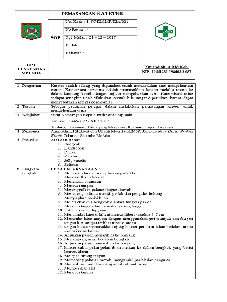 Pemasangan Kateter | PDF