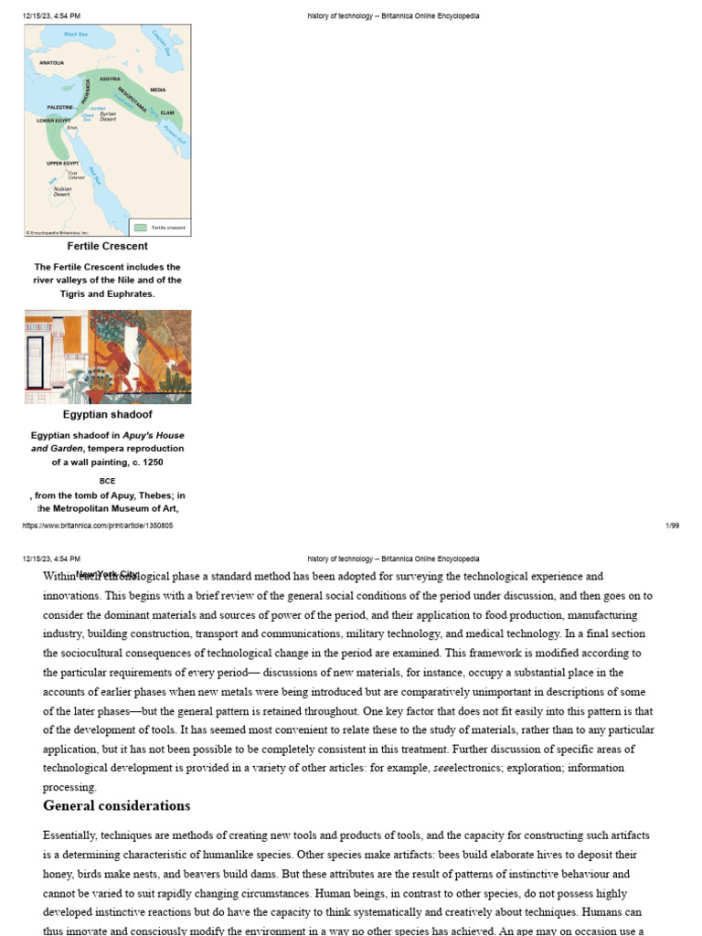 History of Technology - Britannica Online Encyclopedia | PDF | Stone ...