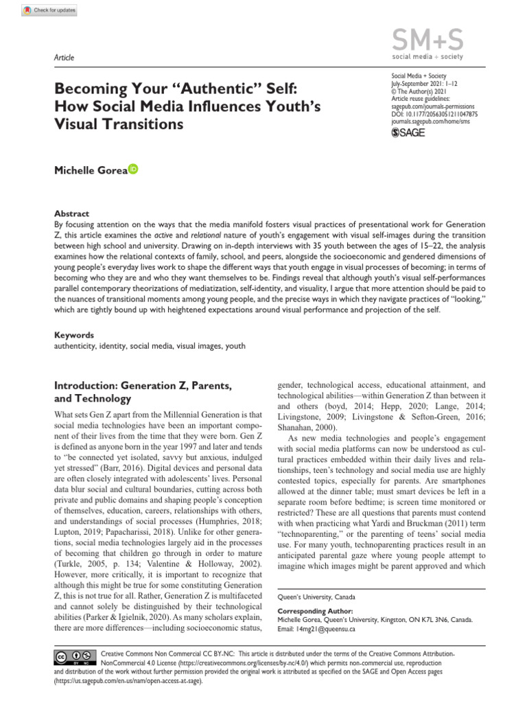 Becoming Your "Authentic" Self | PDF | Social Media | Popular Culture & Media Studies