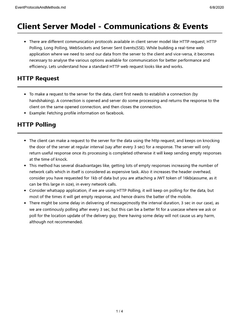 Event Protocols and Methods | PDF | Computer Engineering | Application ...