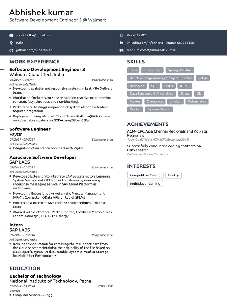 Abhishek Resume 1121 | Download Free PDF | Cloud Computing | Software