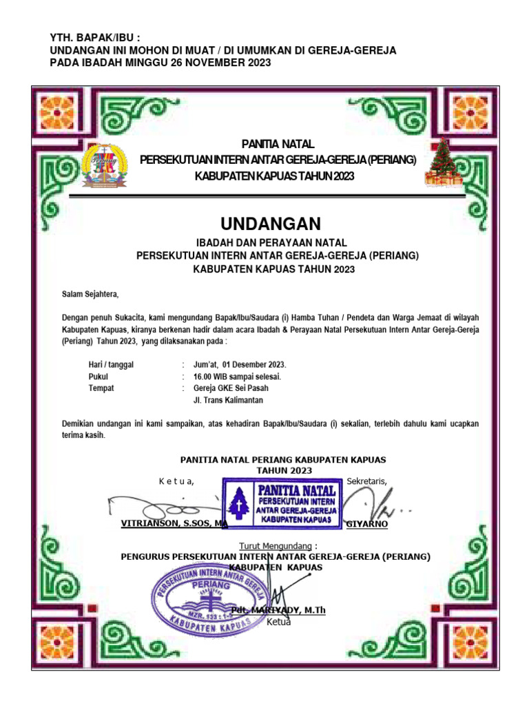 Undangan Khusus Untuk Jemaat Jemaat | PDF