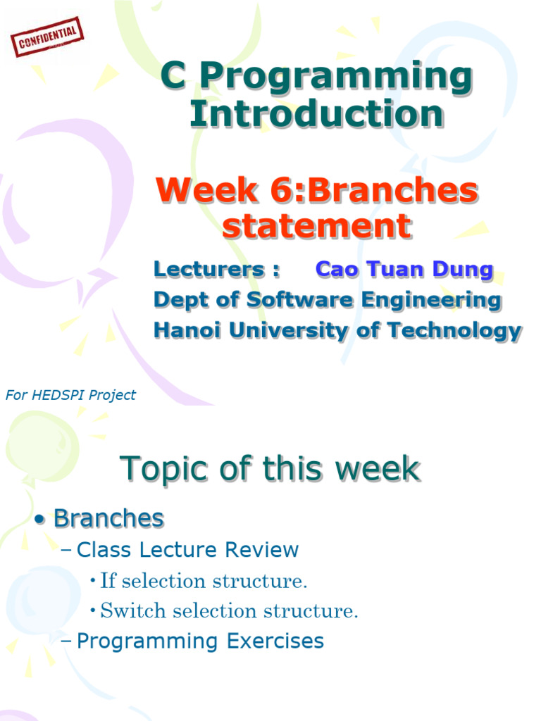 Tin Hoc Co So 2 Week6 Hust | PDF | Computer Program | Programming