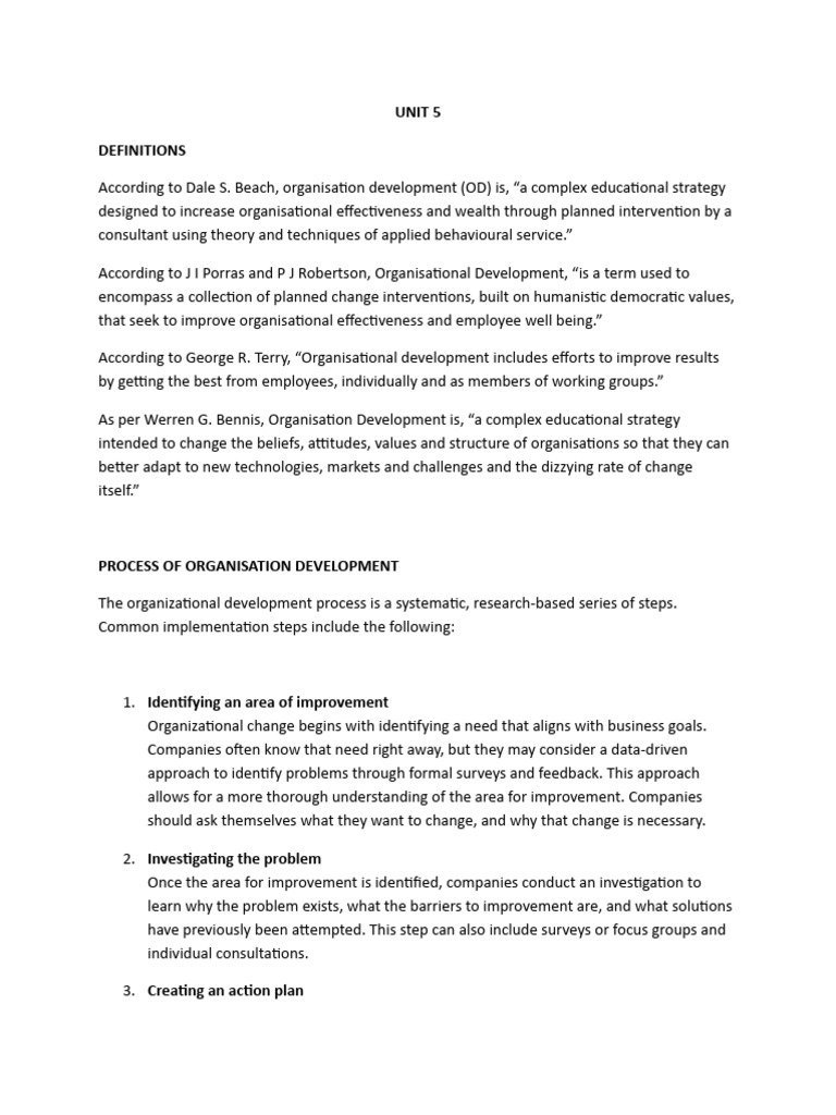 UNIT 5- OB (BBA 2) | PDF | Organization Development | Leadership
