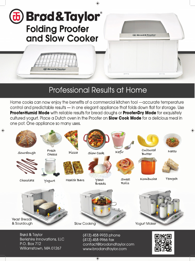 Brod and Taylor Folding Proofer and Slow Cooker More Info and Manual ...