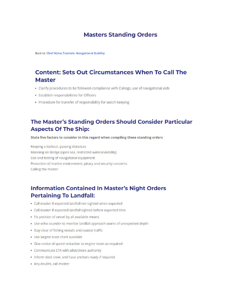 Master's Standing Order | PDF