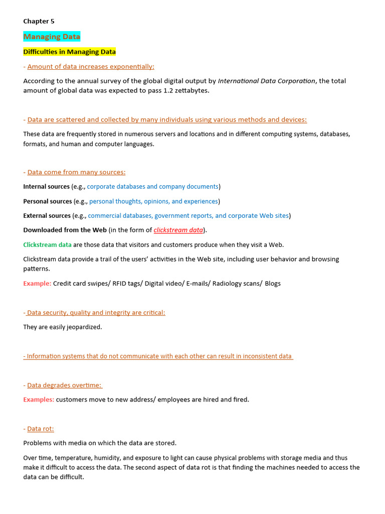 Chapter 5 SUMMARY | PDF | Databases | Data Warehouse