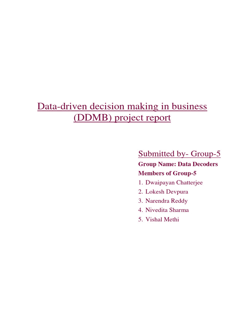DDMB Project Report | PDF | Dependent And Independent Variables | Regression Analysis